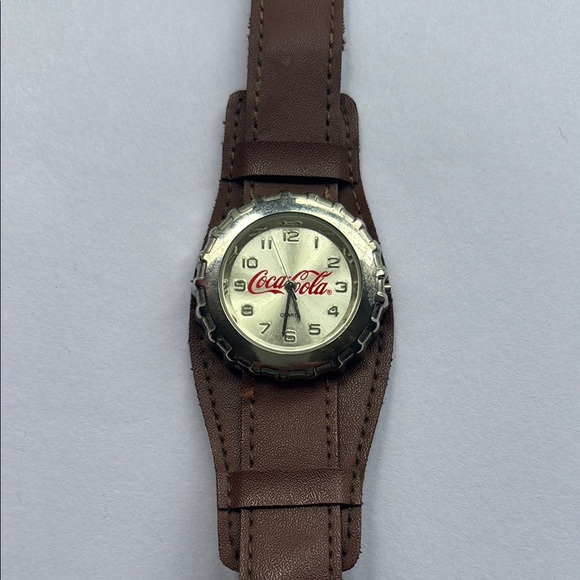 Coca Cola | Jewelry | Vintage Coca Cola Brown And Silver Watch | Poshmark